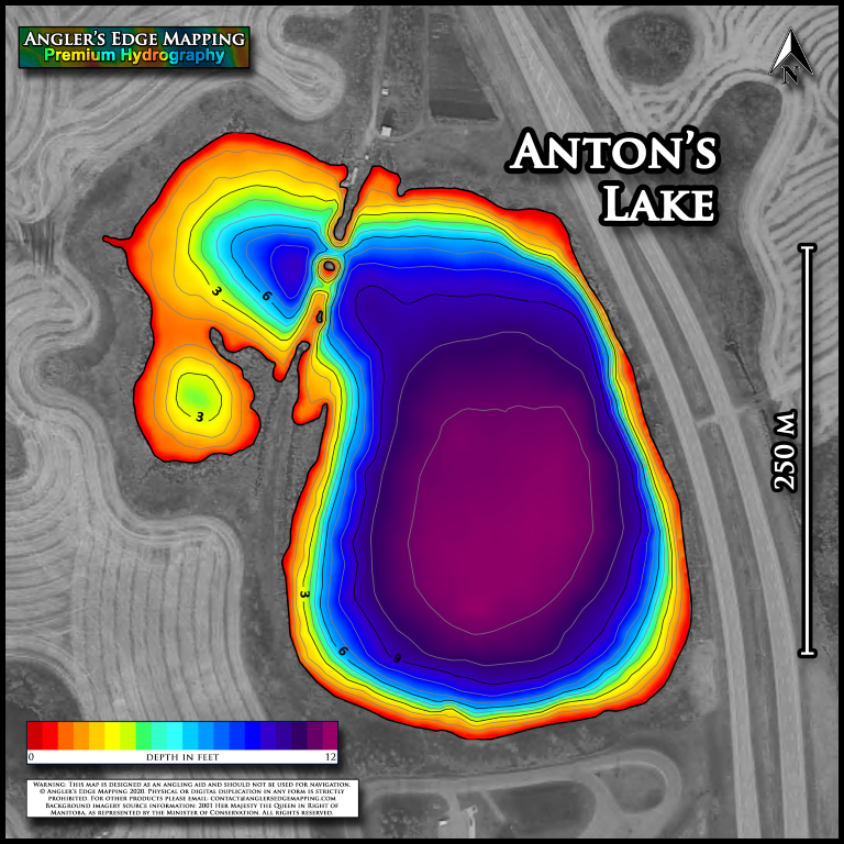 Anton's Lake print map | Angler's Edge Mapping