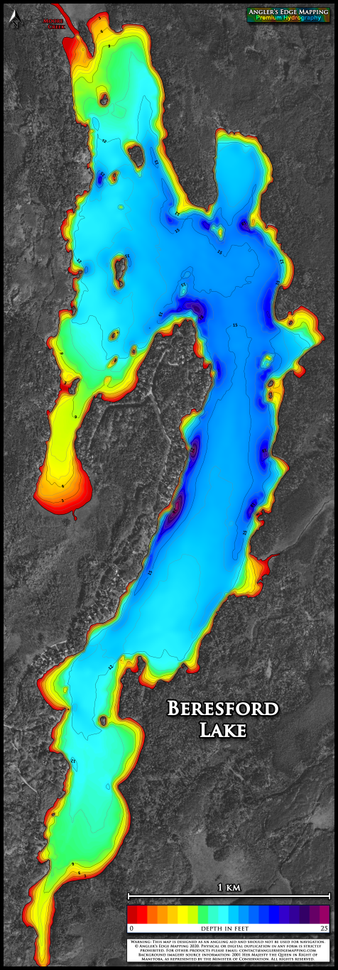 Beresford Lake print map | Angler's Edge Mapping