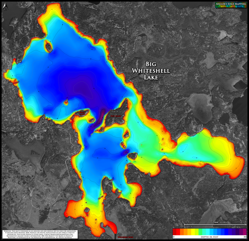 Big Whiteshell Lake print map | Angler's Edge Mapping