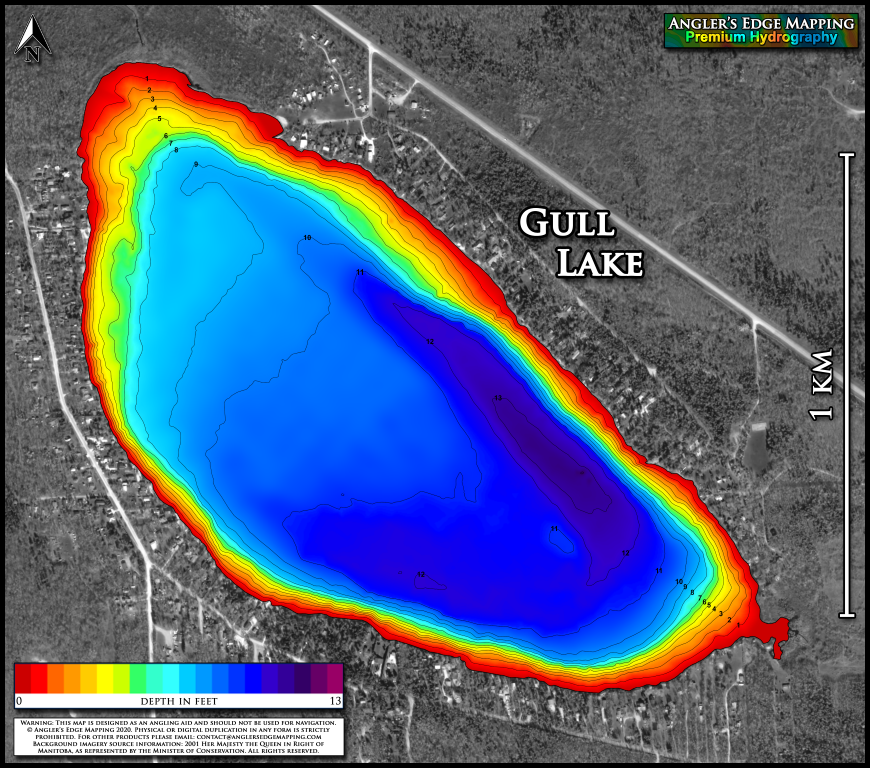 Gull Lake print map | Angler's Edge Mapping