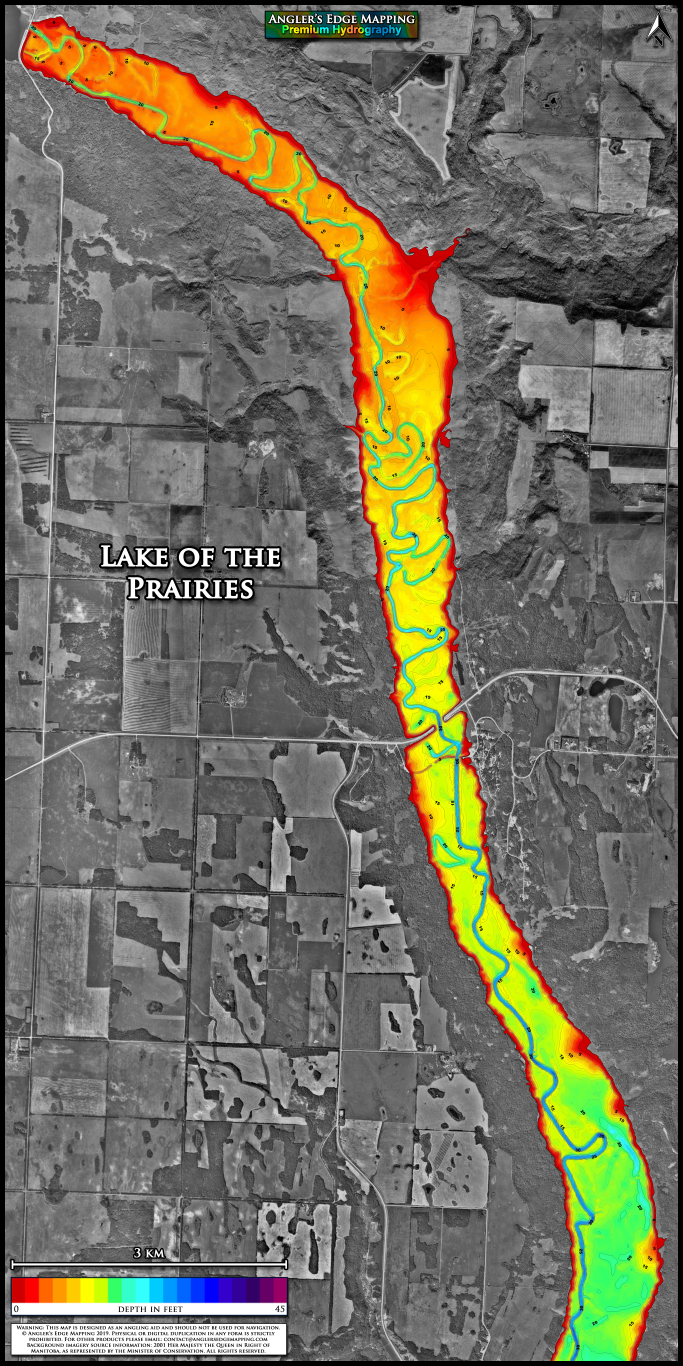 Lake of the Prairies - North print map | Angler's Edge Mapping