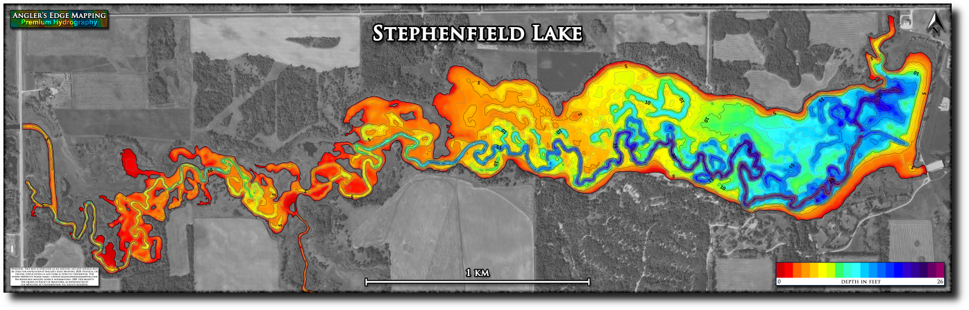 Stephenfield Lake print map | Angler's Edge Mapping