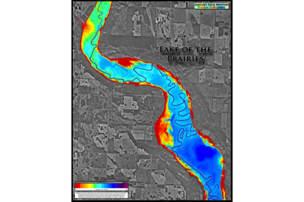 Lake of the Prairies - Central print map | Angler's Edge Mapping