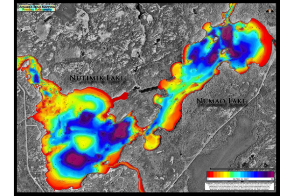 Nutimik & Numao Lakes print map | Angler's Edge Mapping